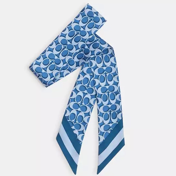 Coach | Accessories | Copy Coach Signature Print Silk Skinny Scarf Nwt ...